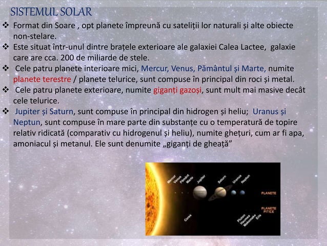 Universul si sistemul solar | PPTX