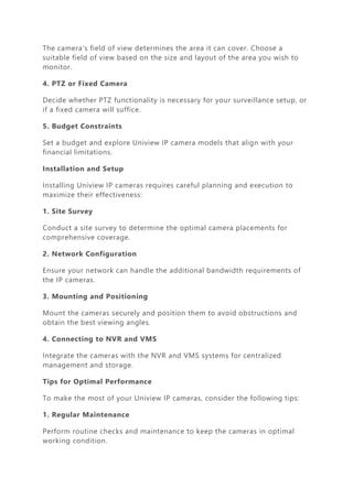 Uniview Ip Cameras. | DOCX | Home & Garden