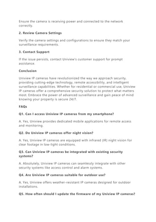 Uniview Ip Cameras. | DOCX | Home & Garden