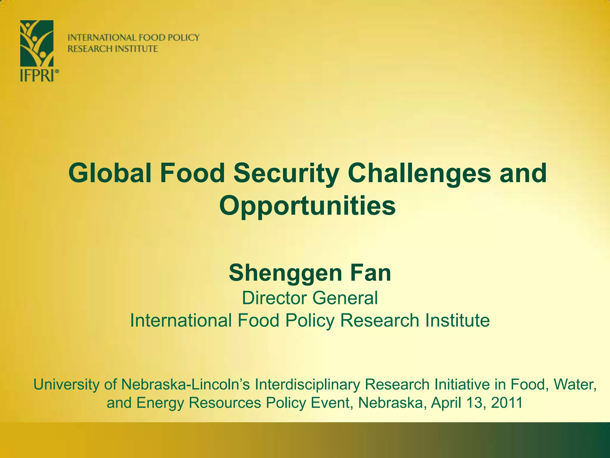 Global Food Security Challenges and Opportunities | PPTX