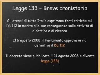 Univ Pubblica Legge133 | PPT