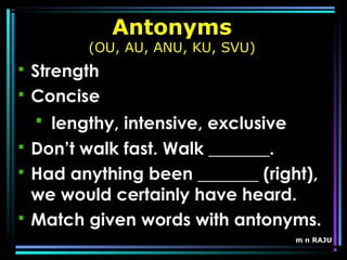 University Examination Overview English I | PPT