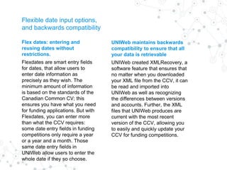 UNIWeb: blazing fast academic cv data management | PPT