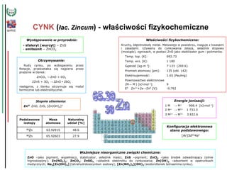 Cynk pierwiastek, o którym wiadomo… | PPT