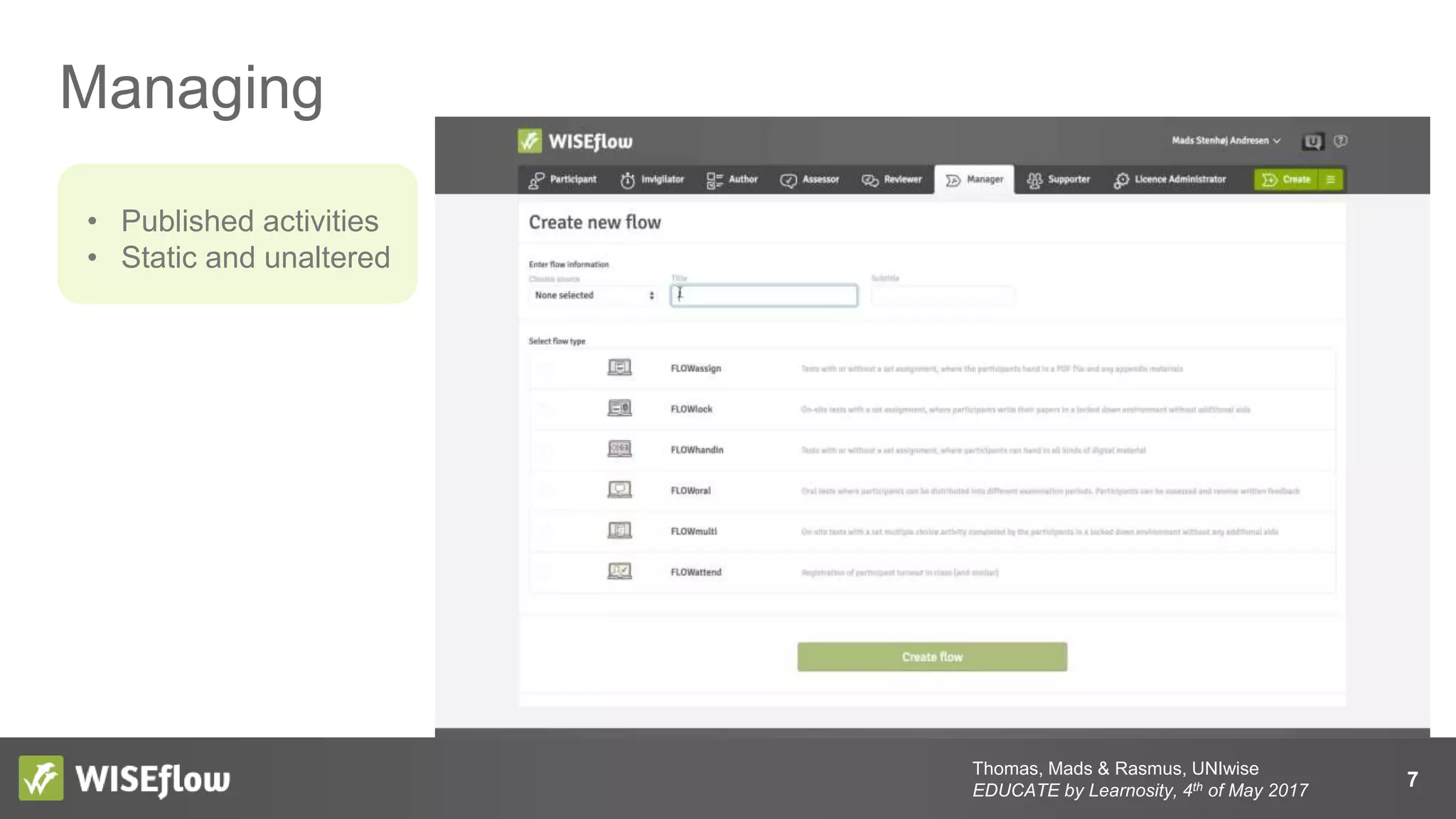 UNIwise Presentation @ Educate 2017 | PPTX | Educational Assessment | Education