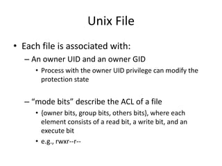 Unix system protection and history features | PPT
