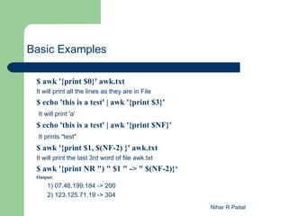 Unix - Class7 - awk | PPT