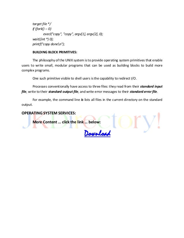 Unix Internals Unit I