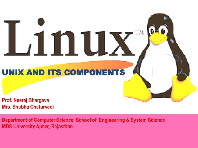 Unix and its Components | PPT | Operating Systems | Computer Software and Applications