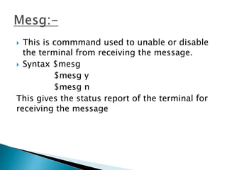Unix Basic Commands | PPTX | Operating Systems | Computer Software and ...