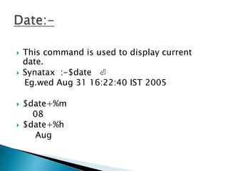 Unix Basic Commands | PPTX | Operating Systems | Computer Software and ...