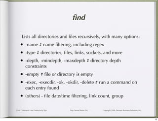 Unix Command Line Productivity Tips | PPT