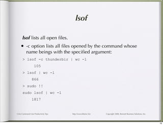 Unix Command Line Productivity Tips | PPT