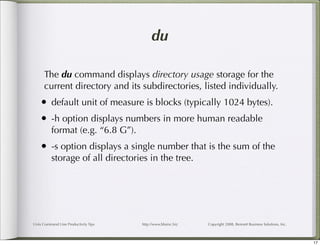 Unix Command Line Productivity Tips | PPT