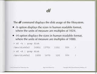 Unix Command Line Productivity Tips | PPT