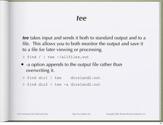 Unix Command Line Productivity Tips | PPT