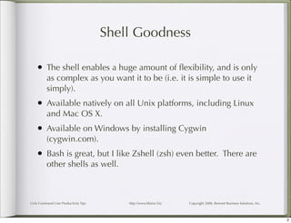 Unix Command Line Productivity Tips | PPT
