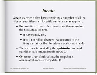 Unix Command Line Productivity Tips | PPT