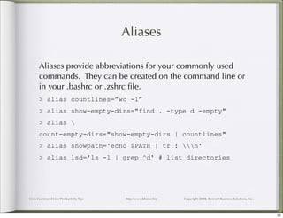 Unix Command Line Productivity Tips | PPT