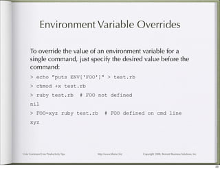 Unix Command Line Productivity Tips | PPT
