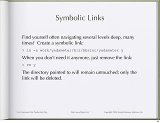 Unix Command Line Productivity Tips | PPT