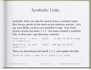 Unix Command Line Productivity Tips | PPT