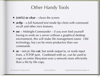 Unix Command Line Productivity Tips | PPT