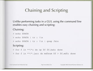 Unix Command Line Productivity Tips | PPT
