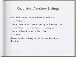 Unix Command Line Productivity Tips | PPT