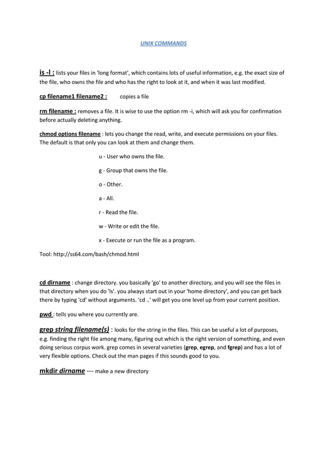 Unix commands | PDF