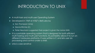 Unix environment | PPT
