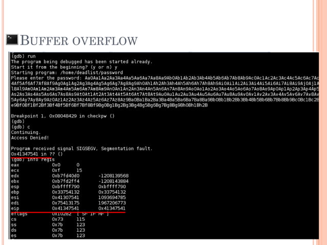 Unix executable buffer overflow | PPT