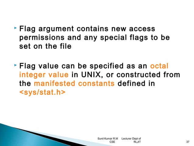 Unix file api’s | PPT | Operating Systems | Computer Software and Applications