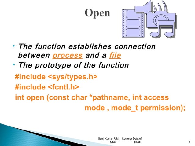 Unix file api’s | PPT | Operating Systems | Computer Software and Applications