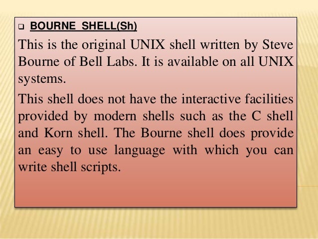 Write A Bourne Shell Script Write A Bourne Shell Script