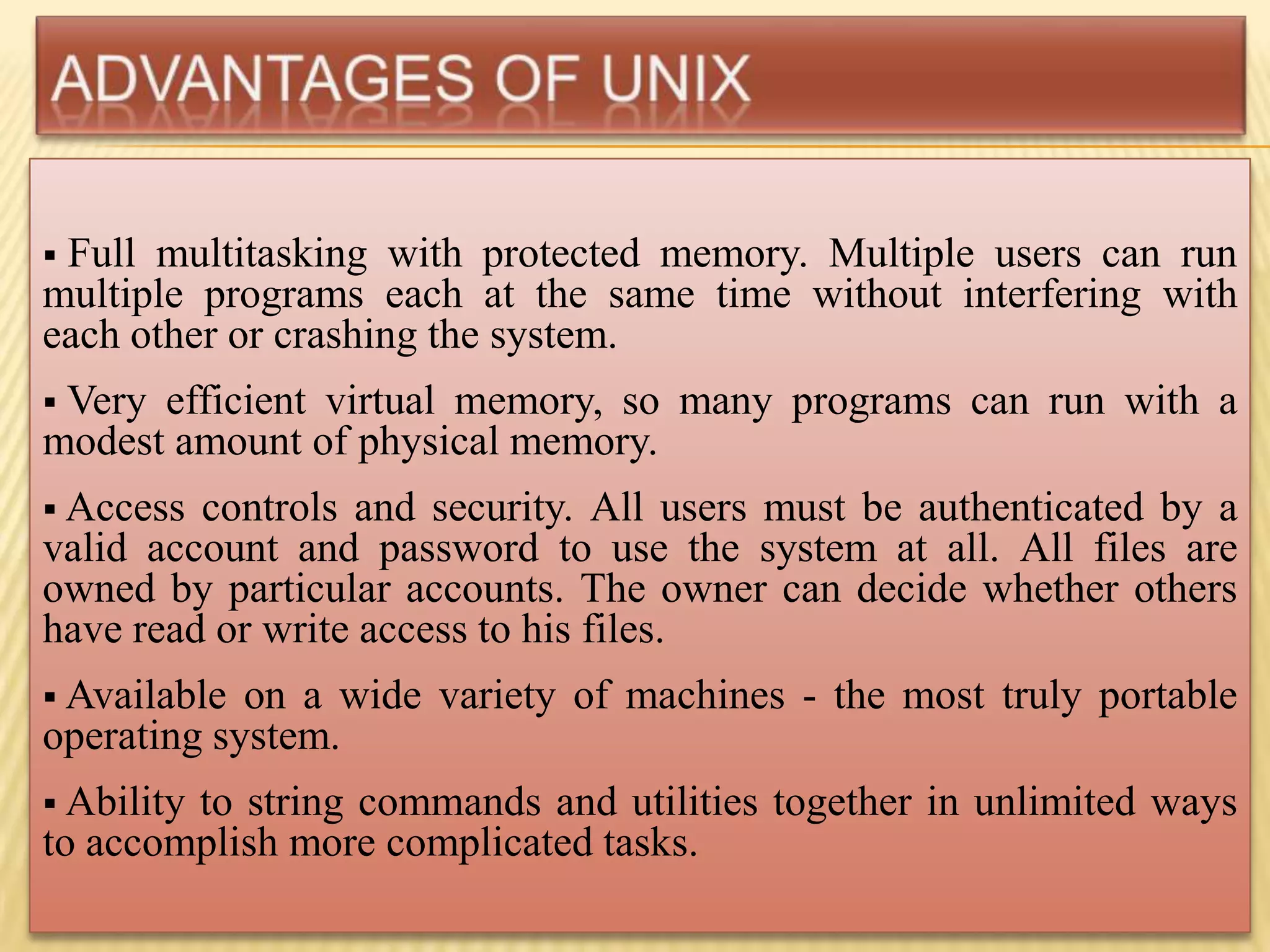 Unix Operating System Pptx Operating Systems Computer Software