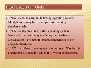 Unix Operating System | PPTX