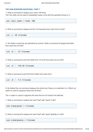Unix interview questions | PDF
