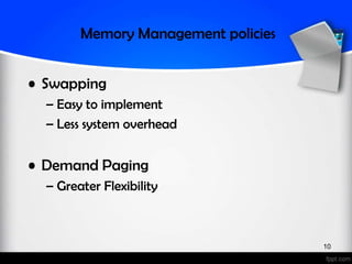 Unix memory management | PPT | Operating Systems | Computer Software and Applications