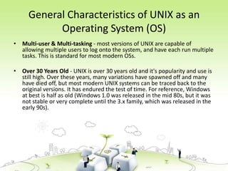 Unix operating system | PPTX