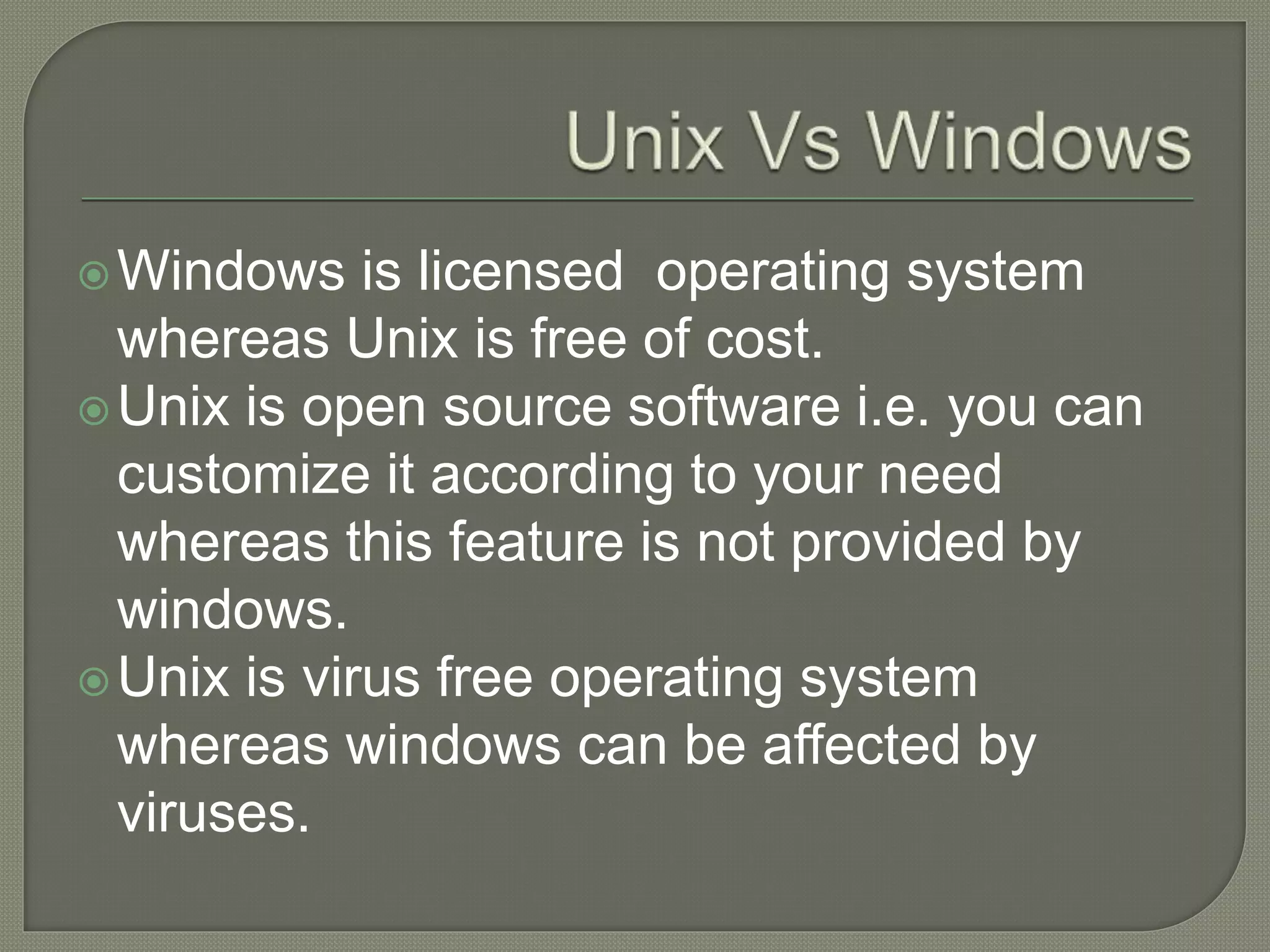 Unix Operating System Ppt 4151