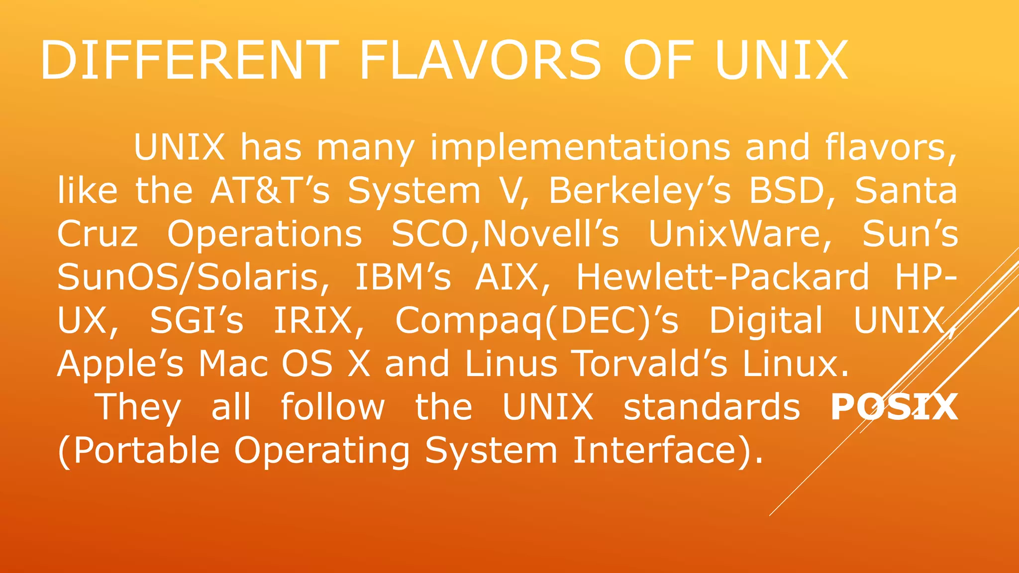 Unix Operating System Ppt