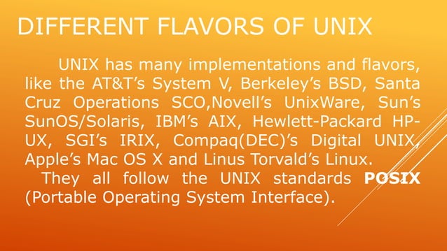 Unix Operating System Pptx Operating Systems Computer Software And Applications