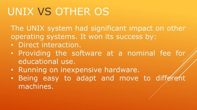 Unix Operating System Pptx Operating Systems Computer Software