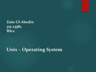 Unix Sperating System | PPTX