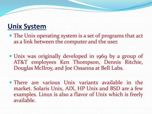 Unix Operating System Architecture With File Structure Ppt