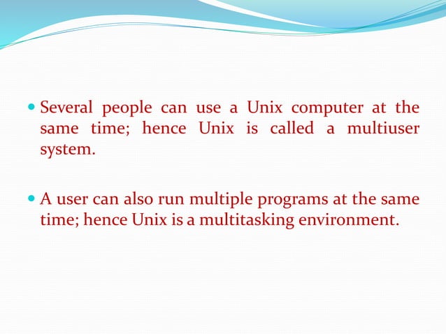 Unix operating system architecture with file structure | PPTX