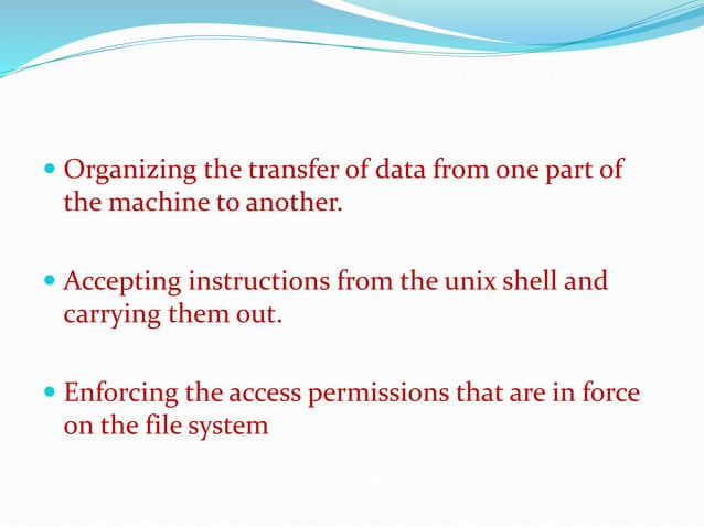Unix operating system architecture with file structure | PPTX