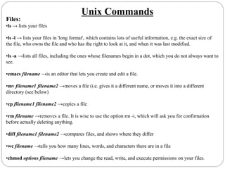 Unix ppt | PPTX | Operating Systems | Computer Software and Applications