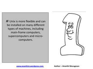 Unix Introduction | PPTX | Operating Systems | Computer Software and Applications